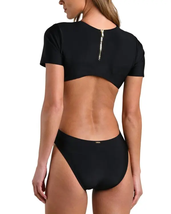 L'Agence Akola Short Sleeve One Piece Swimsuit
