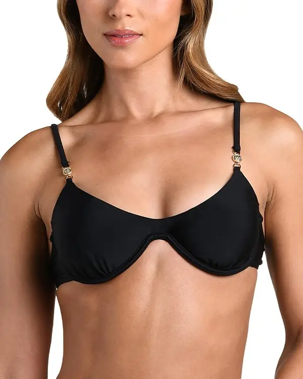 L'Agence Tenali Solid Bikini Top - Black