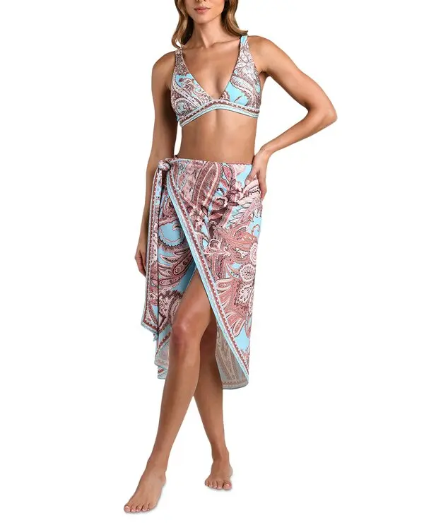 L'Agence Marena Traditional Paisley Sarong Cover Up