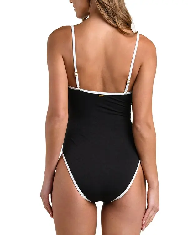 L'Agence Tory Bandeau One Piece Swimsuit - Black