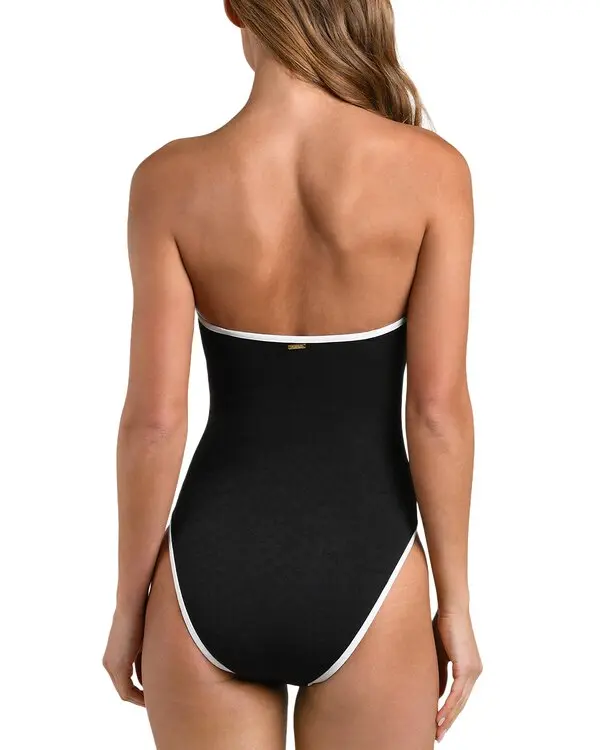 L'Agence Tory Bandeau One Piece Swimsuit - Black