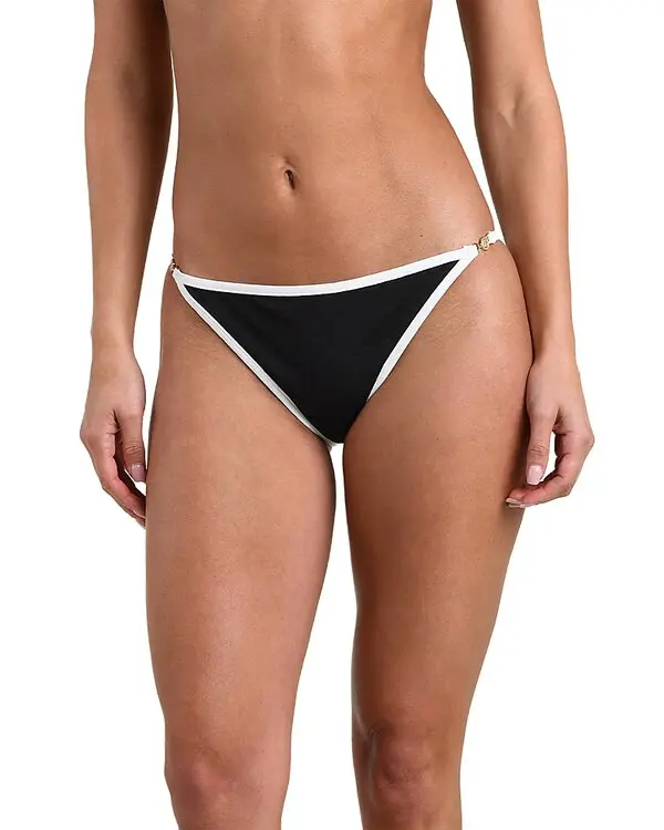 L'Agence Violet Fine Line String Bikini Bottom - Black