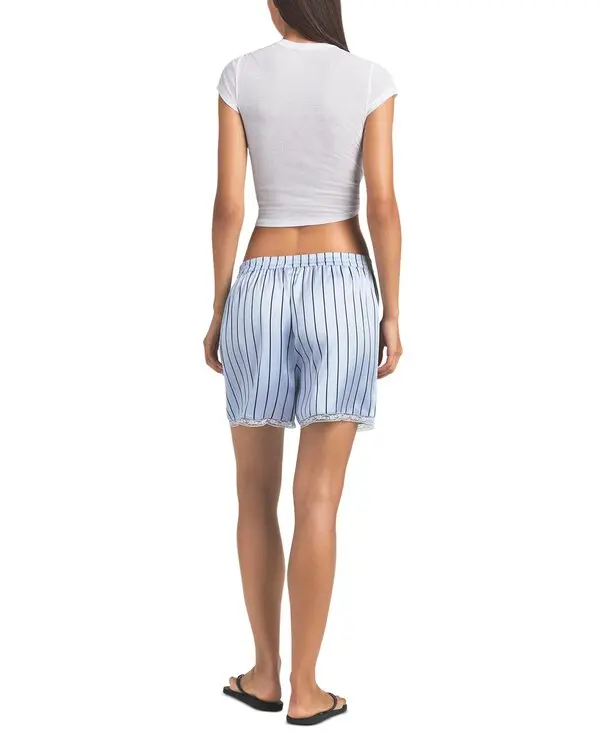 SKIMS Woven Shine Sleep Boxers With Lace