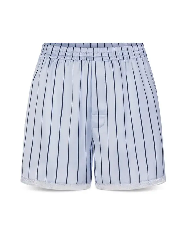 SKIMS Woven Shine Sleep Boxers With Lace