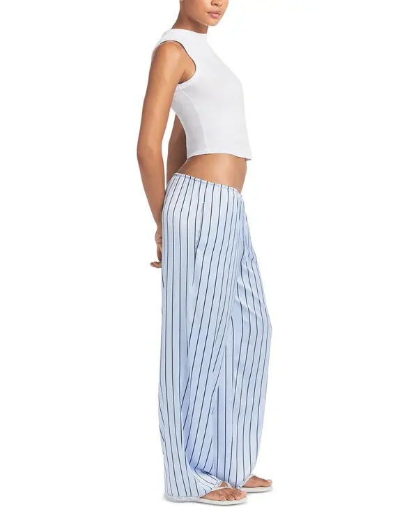 SKIMS Woven Shine Sleep Pants With Lace