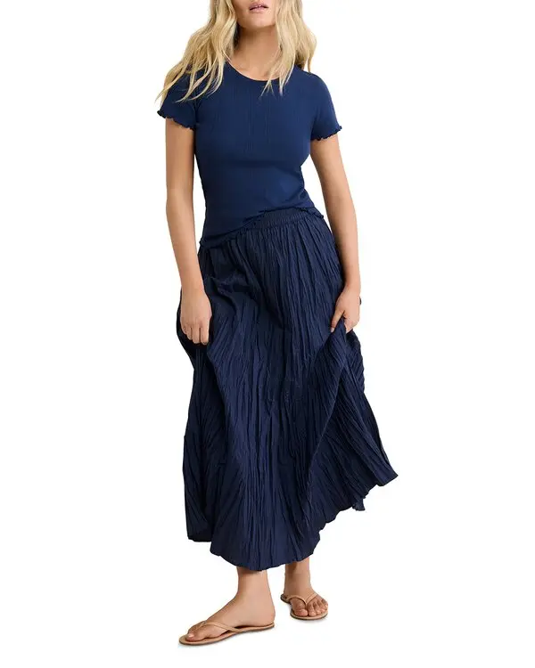 NIC+ZOE Crinkled Midi Skirt - Ink