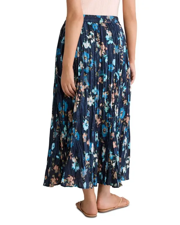 NIC+ZOE Crinkle Floral Print Midi Skirt
