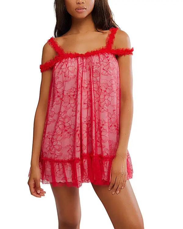 Free People Heartbreaker Mini Slip - Luxe Red Combo