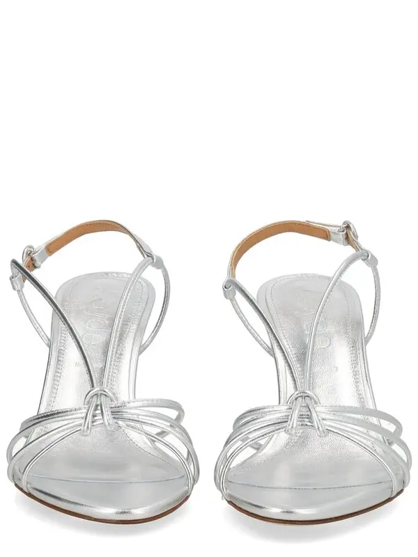 AeydĒ Solange Strappy Heeled Sandals - Silver