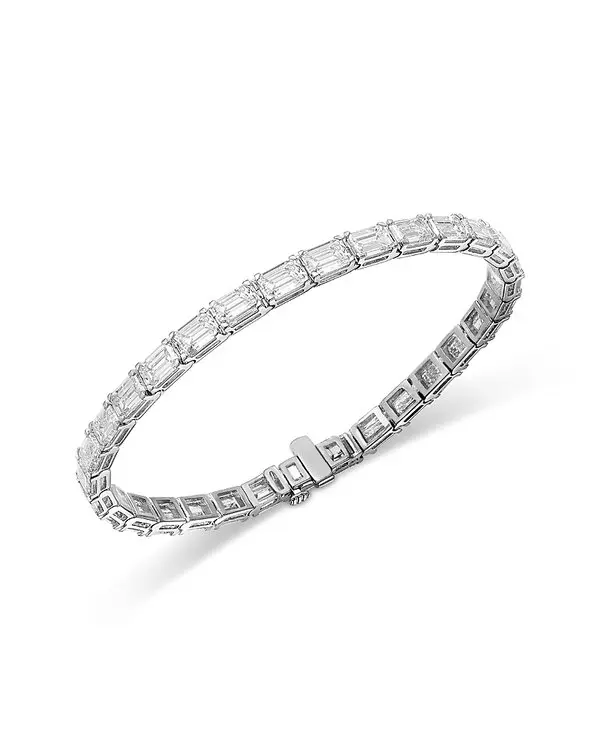 Bloomingdale'S Certified Lab Grown Diamond Emerald Cut Tennis Bracelet In 14k Gold, 14.26 Tcw - White