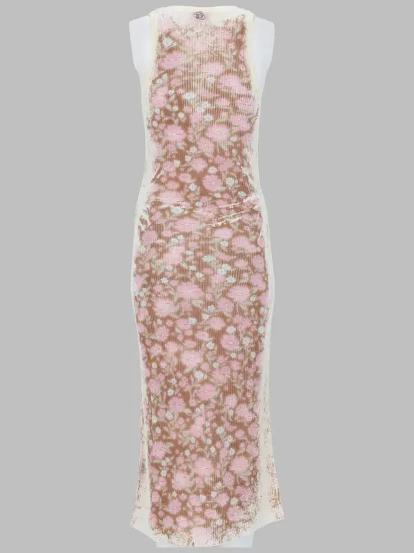 DIESEL® M-blom" Floral Print Midi Dress - Pink