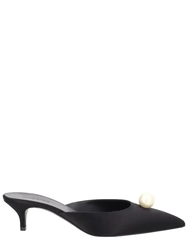Magda Butrym Pearl Embellished Satin Mules