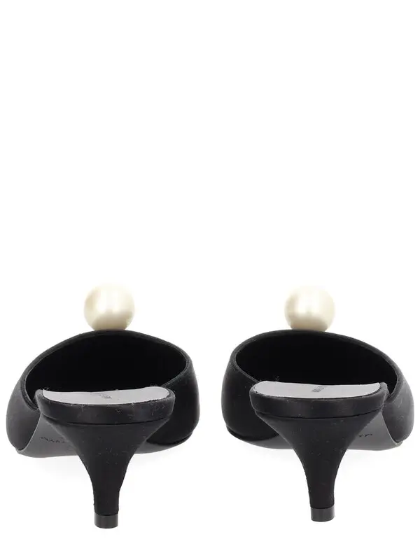 Magda Butrym Pearl Embellished Satin Mules