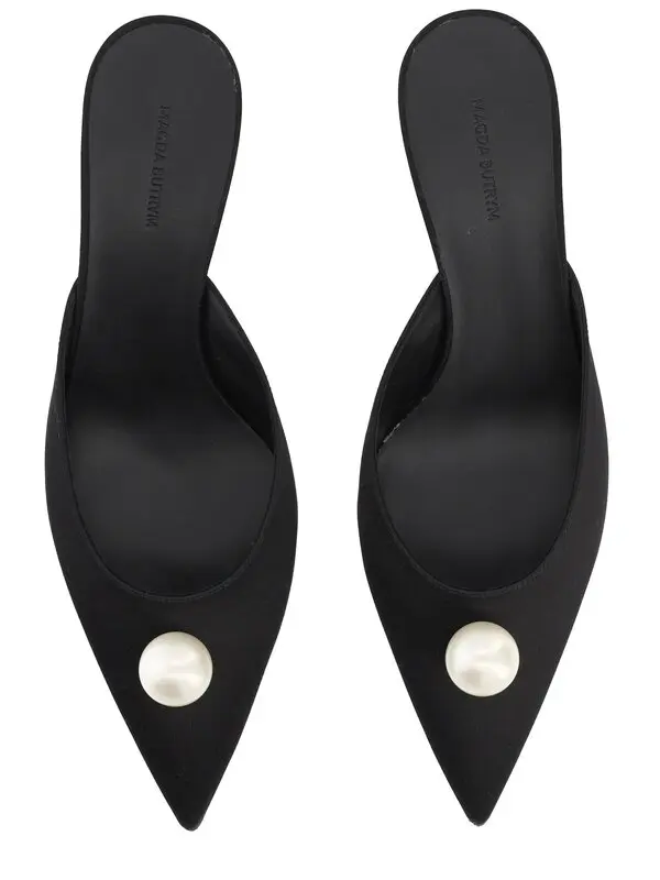 Magda Butrym Pearl Embellished Satin Mules