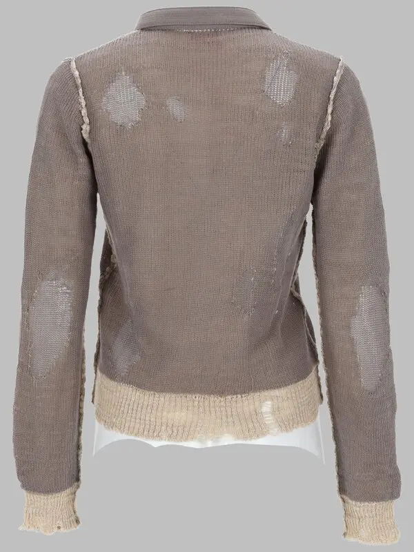 DIESEL® Distressed Knit Sweater With Tie Detail