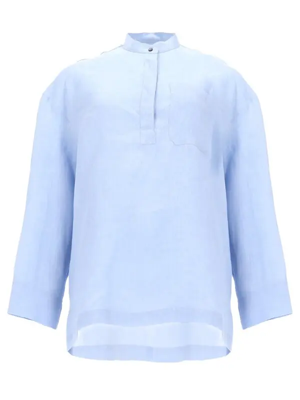 Max Mara Camicia In Puro Lino - Azure