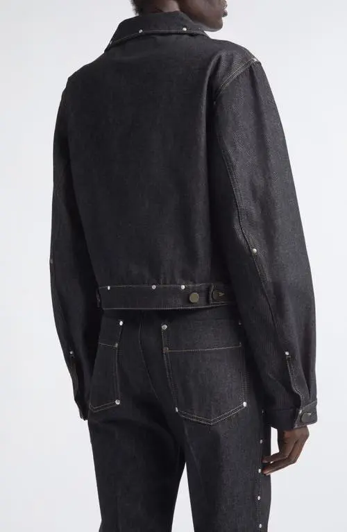 LEMAIRE Cropped Studded Denim Jacket