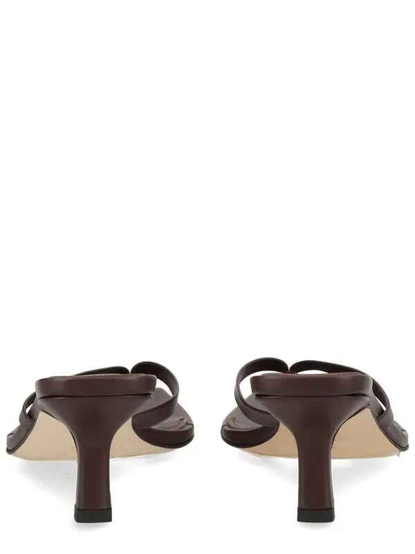 AeydĒ Wilma" Heeled Thong Sandals - Brown