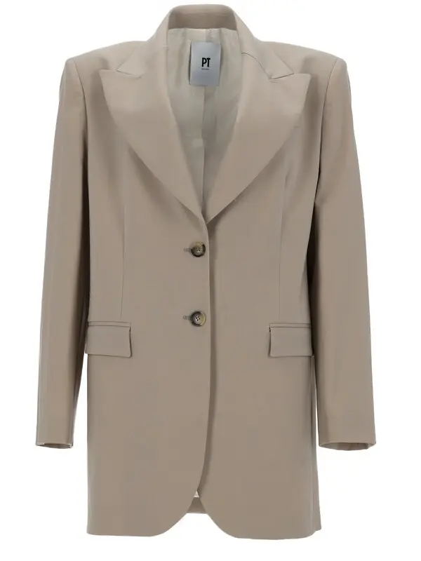 PT TORINO Victoria" Wool Blazer - Beige