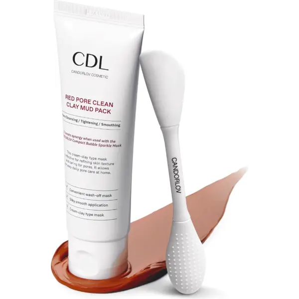 CANDORLOV Clay Mask Sensitive Skin Deep Pore Cleansing Exfoliating Facial Care 2.7 Oz - Red