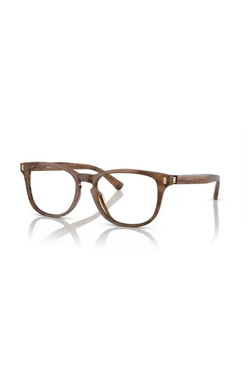 Brooks Brothers Round Acetate Full Rim Eyeglasses - Brown