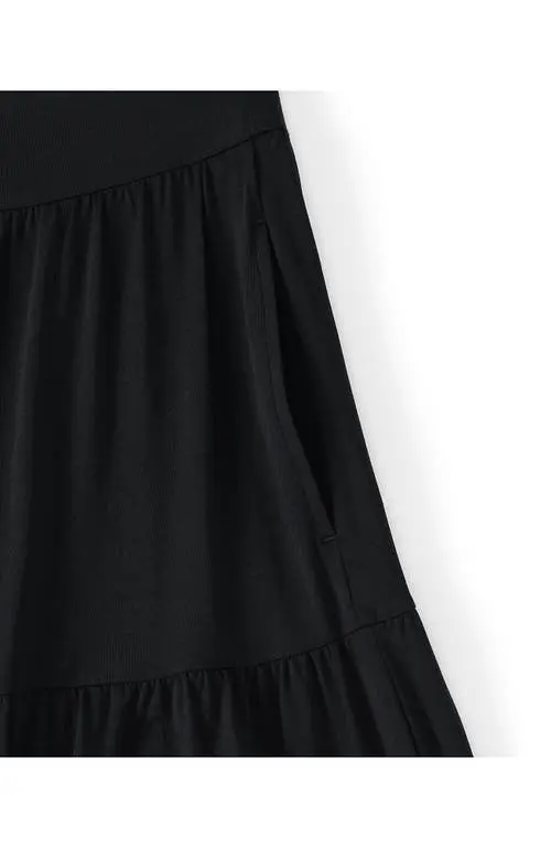 LANDS' END Cotton Modal Twist Front Tiered Maxi Dress