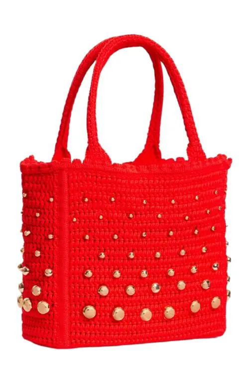 Sandro Studded Crochet Bag - Red