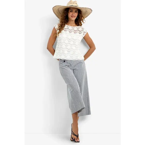 Trina Turk Neptune Lace Top - Whitewash