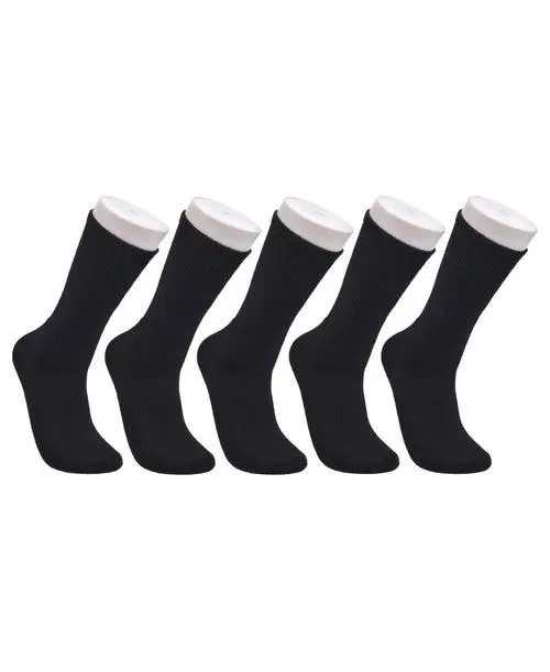 French Connection Organic Cotton Half Cushion Crew Sock 5-pack - Black