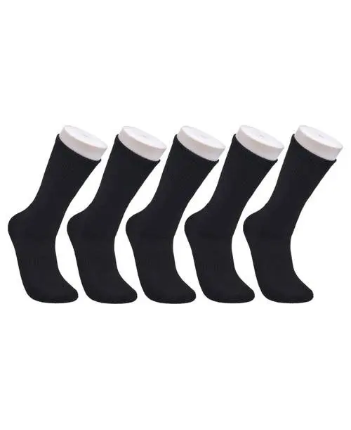 French Connection Organic Cotton Half Cushion Crew Sock 5-pack - Black
