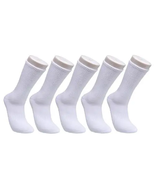 French Connection Organic Cotton Half Cushion Crew Sock 5-pack - White