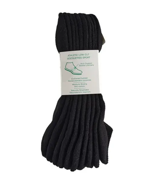 French Connection Organic Cotton Half Cushion Low Cut Socks 5 Pack - Black