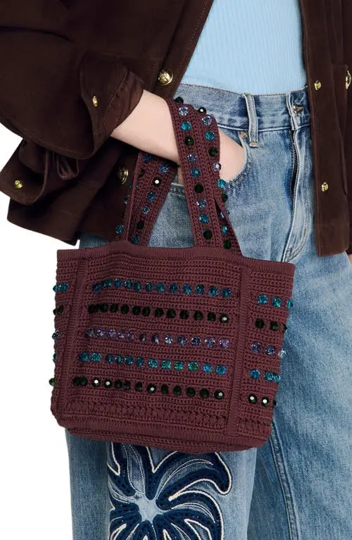 Sandro Beaded Crochet Bag