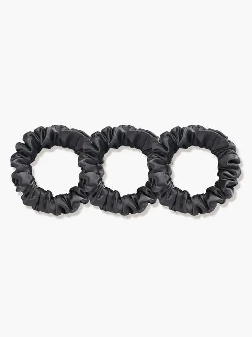 SILKSILKY Pure Silk Scrunchie Set - Black
