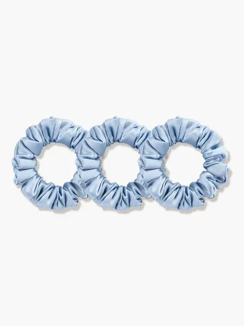 SILKSILKY Pure Silk Scrunchie Set - Lightblue