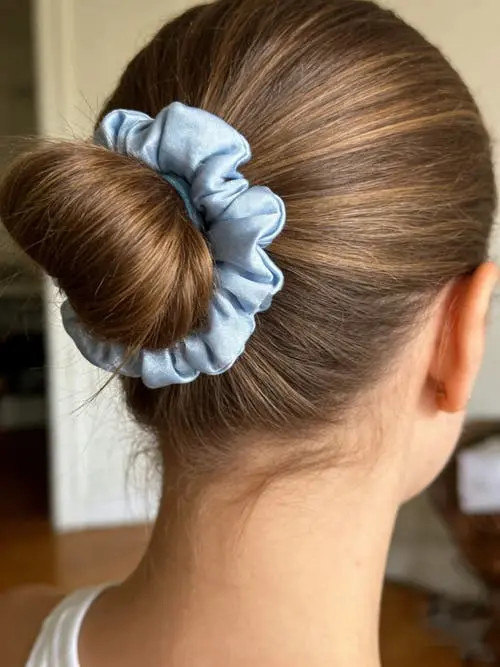 SILKSILKY Pure Silk Scrunchie Set - Lightblue