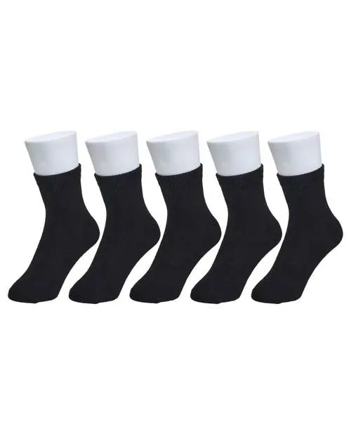 French Connection Organic Cotton Half Cushion Quarter Sock 5-pack - Black