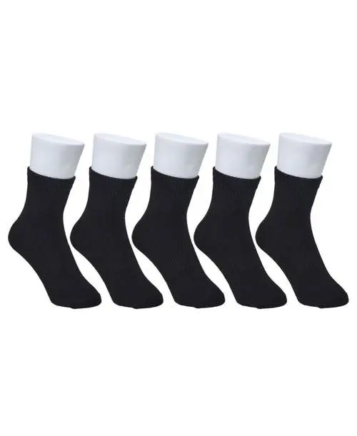 French Connection Organic Cotton Half Cushion Quarter Sock 5-pack - Black