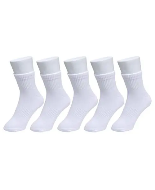 French Connection Organic Cotton Half Cushion Quarter Sock 5-pack - White