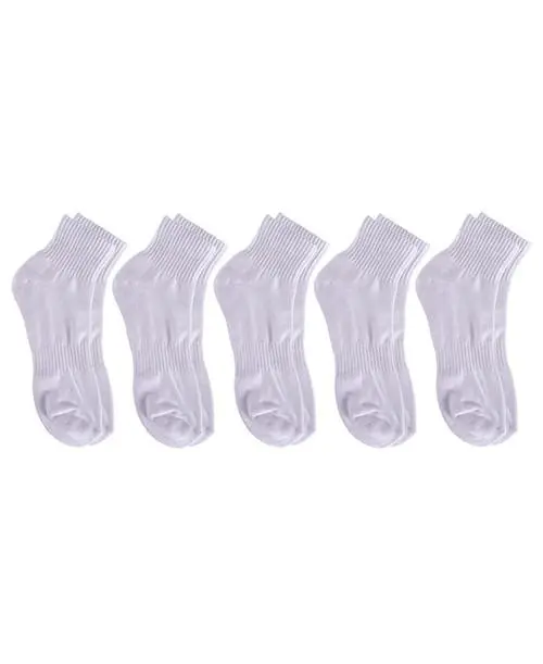 French Connection Organic Cotton Half Cushion Quarter Sock 5-pack - White