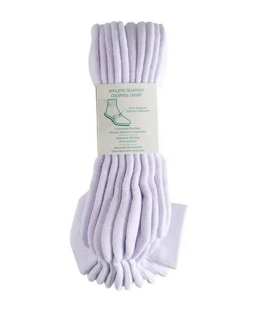 French Connection Organic Cotton Half Cushion Quarter Sock 5-pack - White