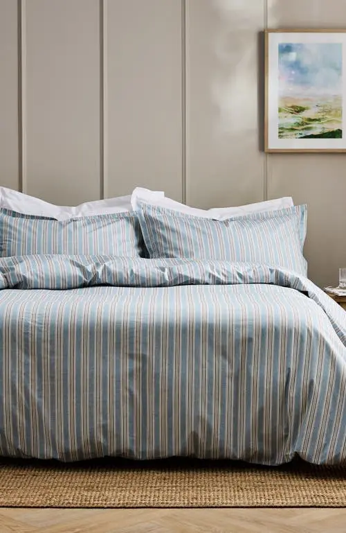 CHRISTY Calder Stripe Cotton Percale Duvet Cover Sets - Blue