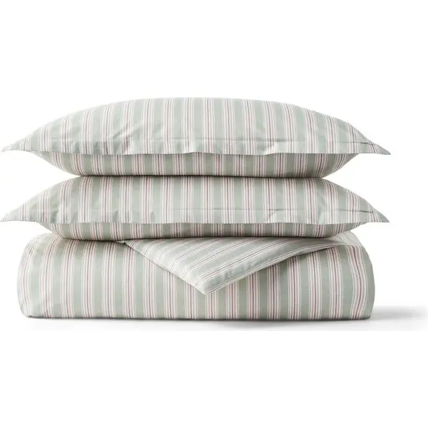 CHRISTY Calder Stripe Cotton Percale Duvet Cover Sets - Pink