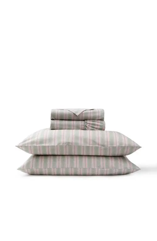 CHRISTY Calder Stripe Cotton Percale Sheet Set Bundles - Pink