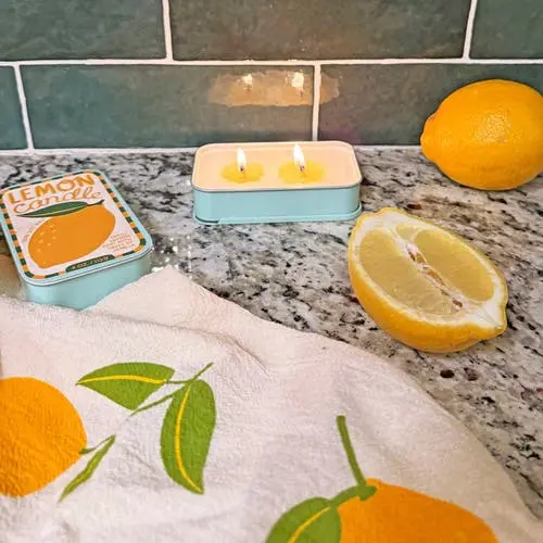 THE NEIGHBORGOODS Lemon & Oyster Candle Set Of 2