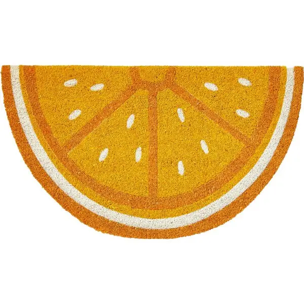 TAG Citrus Slice Non-slip Coir Mat Multi Coir Summer - Orange