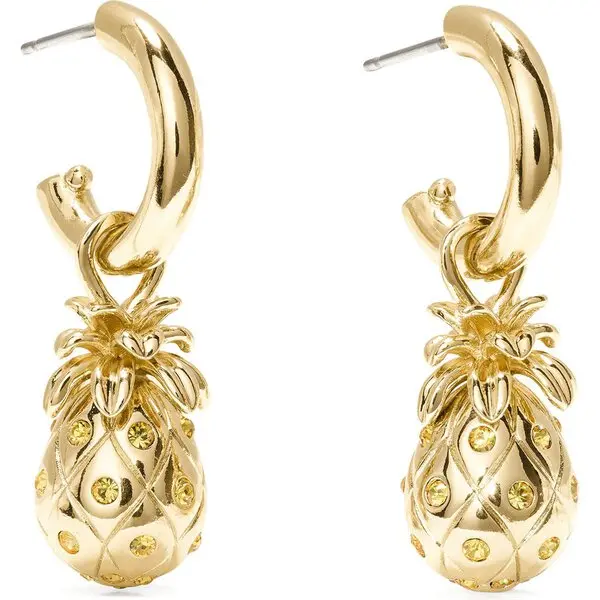Kate Spade New York Pineapple Drop Hoop Earrings - Light Topaz