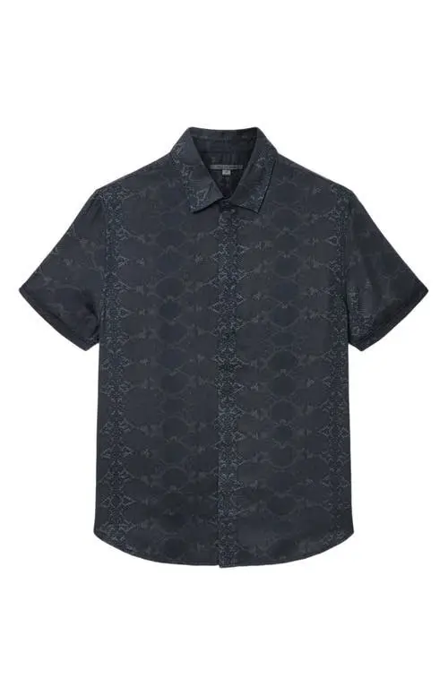 John Varvatos Loren Slim Fit Short Sleeve Button-up Shirt - Black