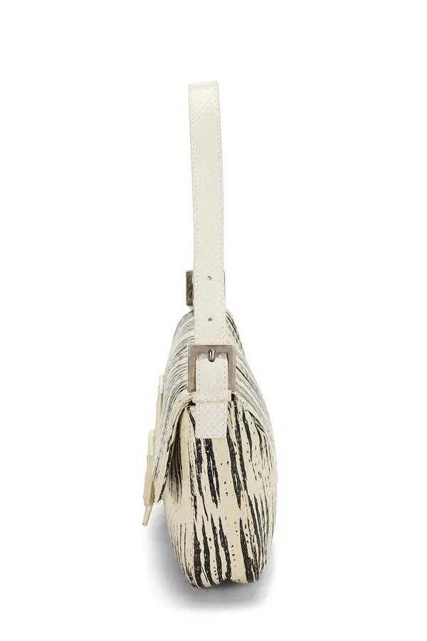 Fendi Python Baguette Bag - White