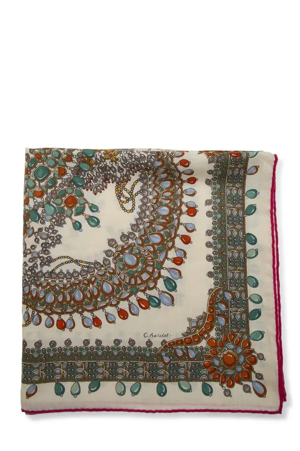 Hermès Multicolor 'parures Des Maharajas' Cashmere Shawl